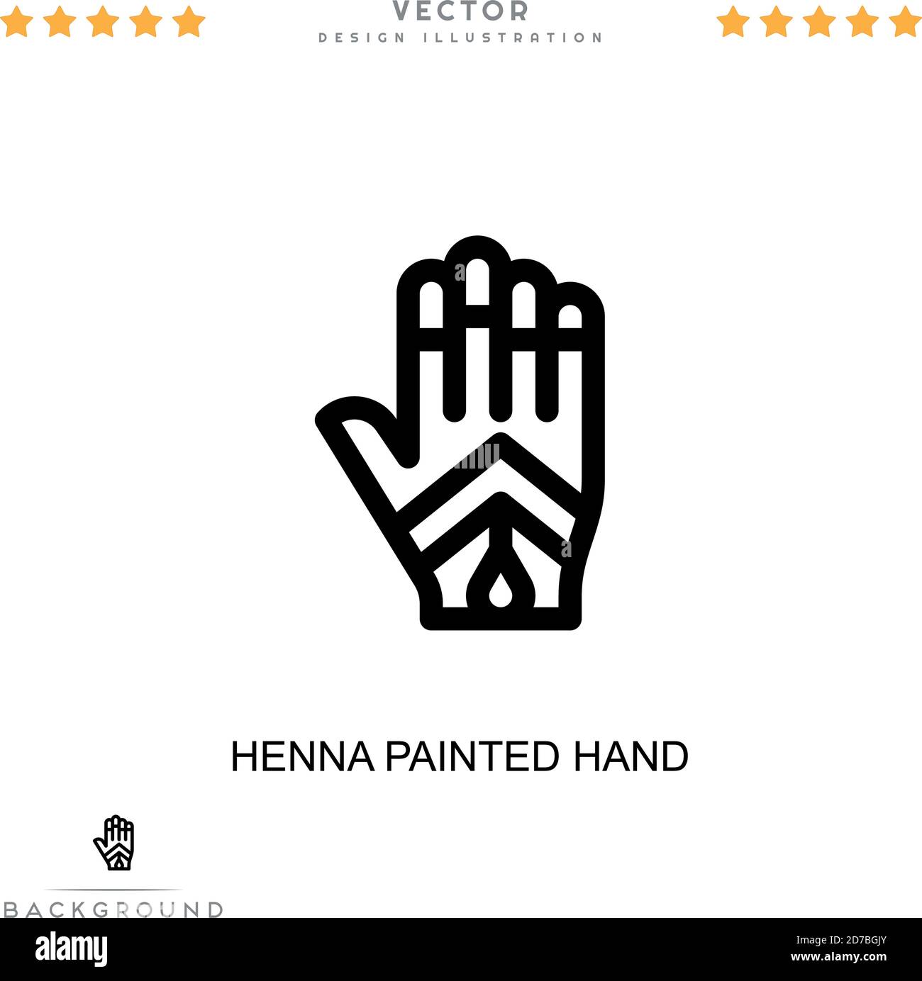 Henna painted hand icon. Simple element from digital disruption ...