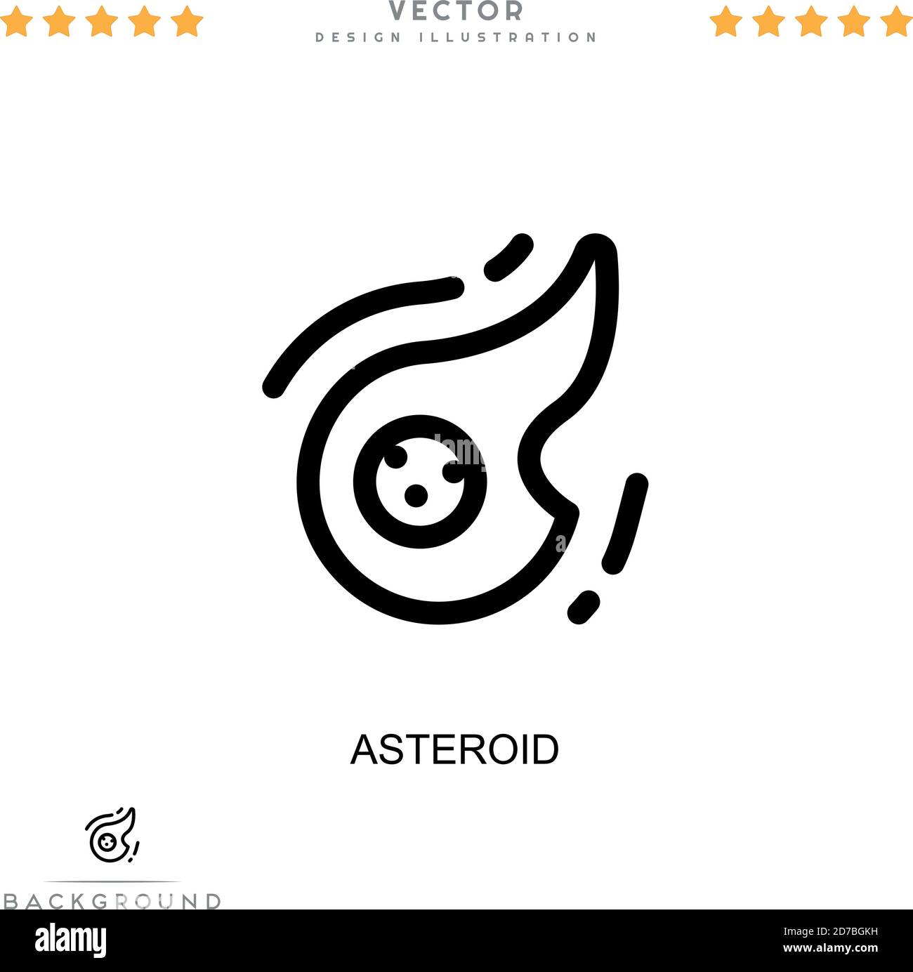 Asteroid icon. Simple element from digital disruption collection. Line ...