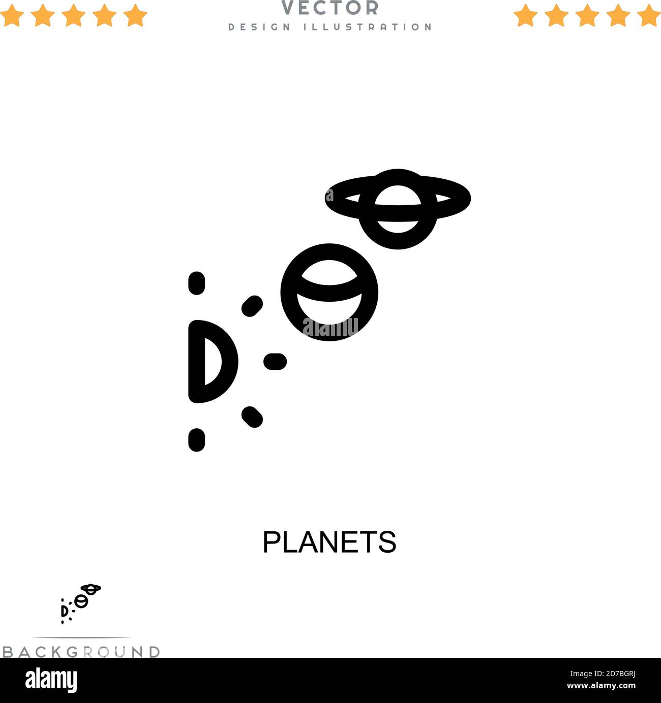 Planets icon. Simple element from digital disruption collection. Line ...