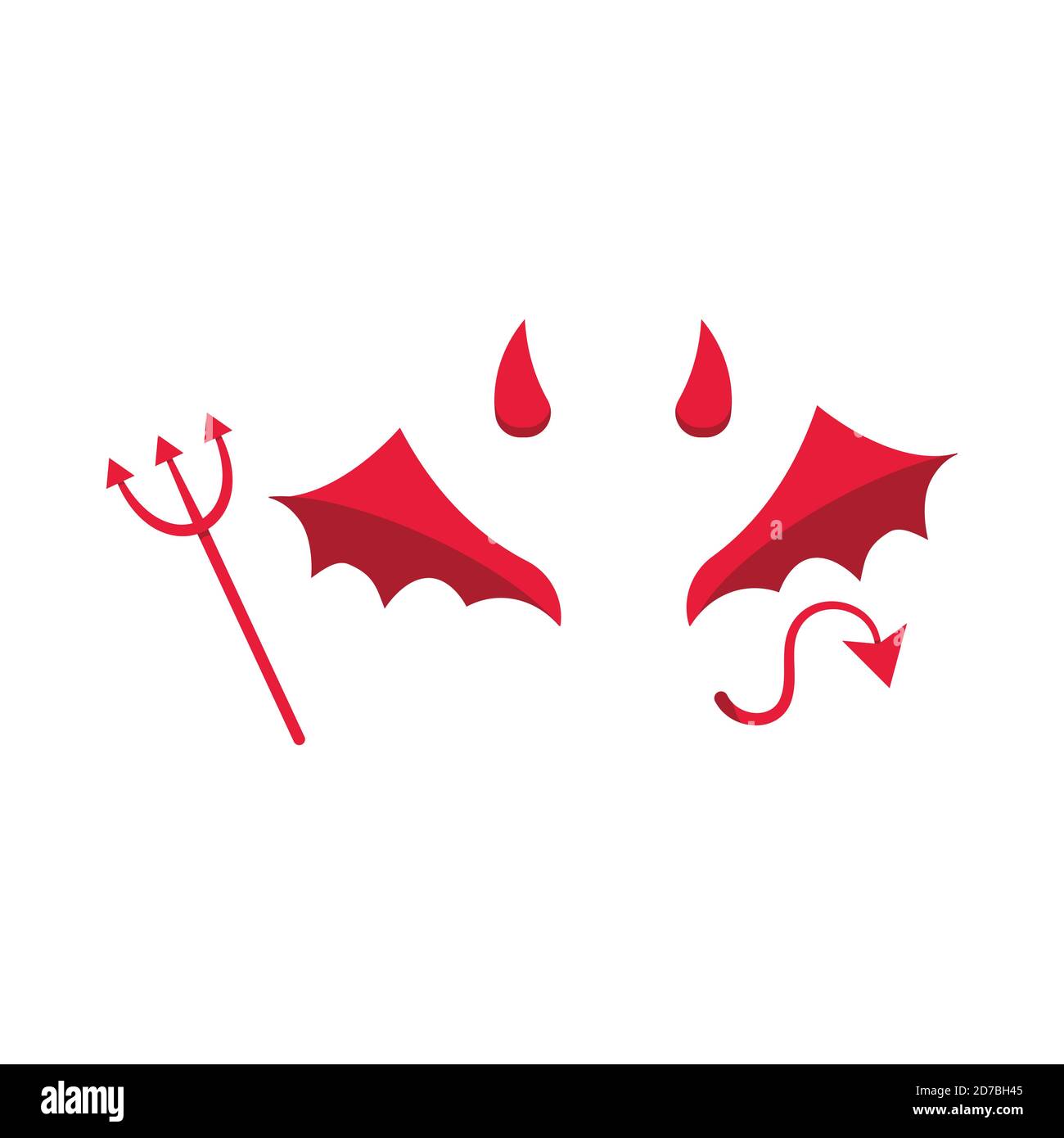 Devil or demon costume attributes icon set isolated on white background ...