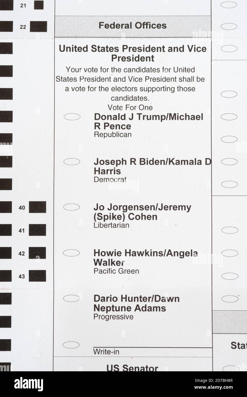 Ballot paper usa hi-res stock photography and images - Alamy