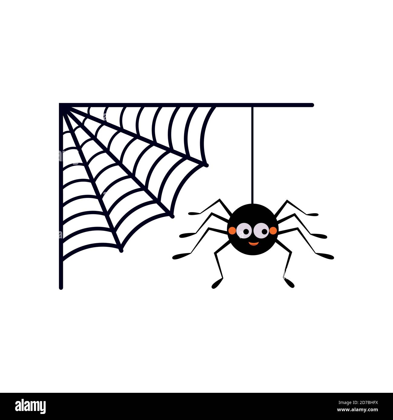 Cute Cartoon Hanging Spider