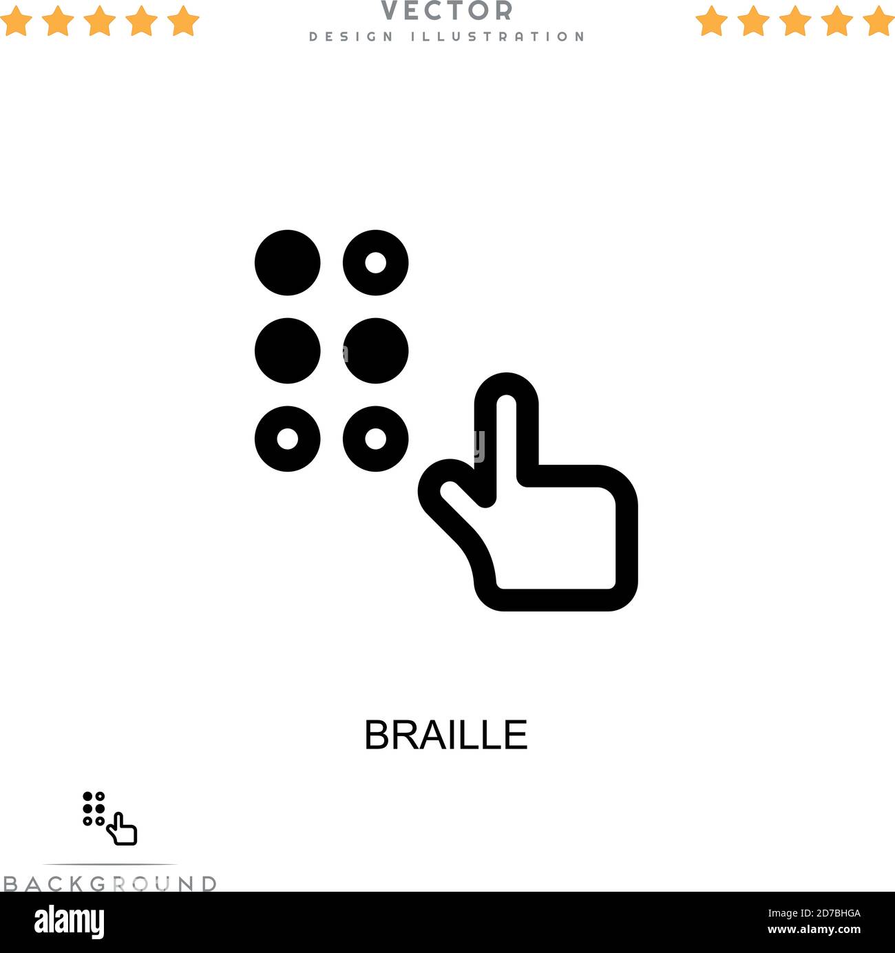 Braille icon. Simple element from digital disruption collection. Line ...