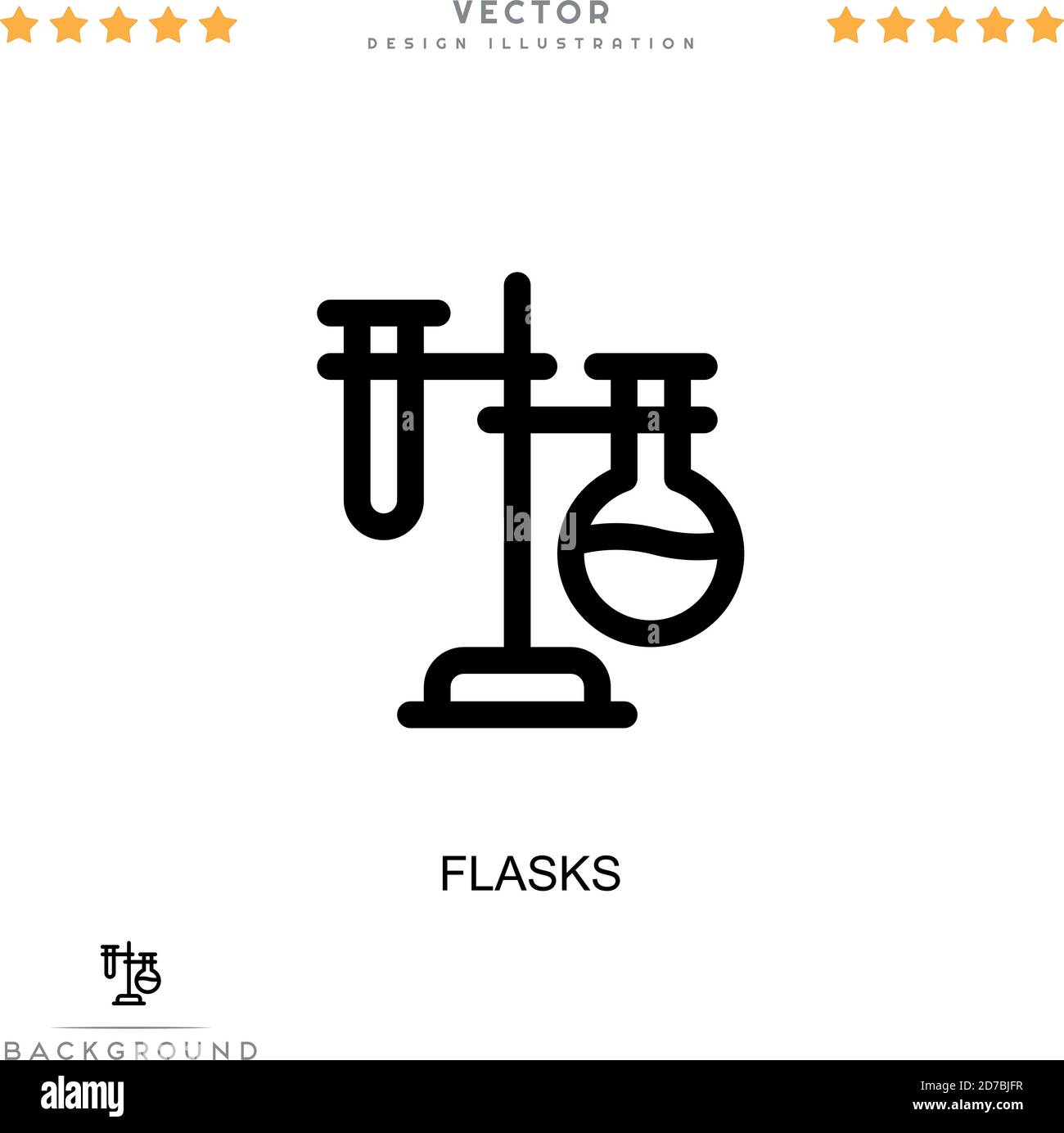 Flasks icon. Simple element from digital disruption collection. Line ...