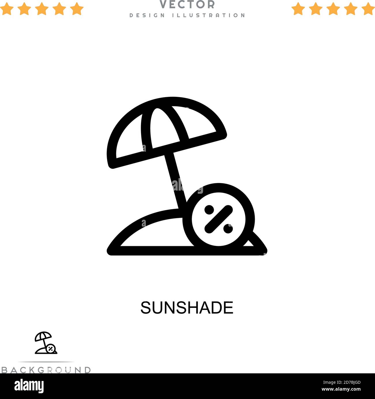 Sunshade icon. Simple element from digital disruption collection. Line ...