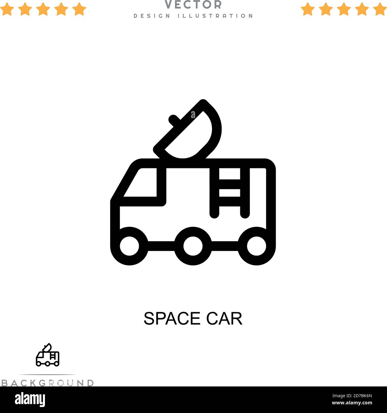 Space car icon. Simple element from digital disruption collection. Line ...