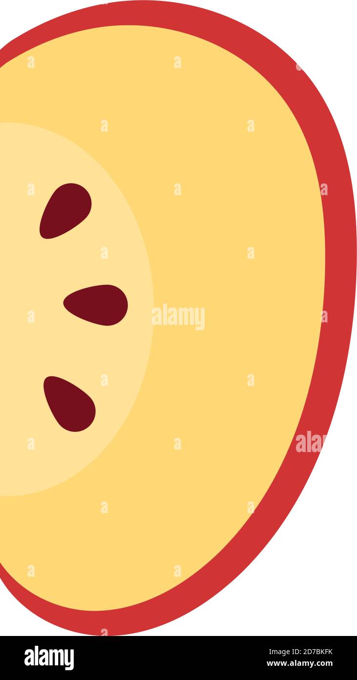 apple red portion fresh fruit nature icon vector illustration design ...