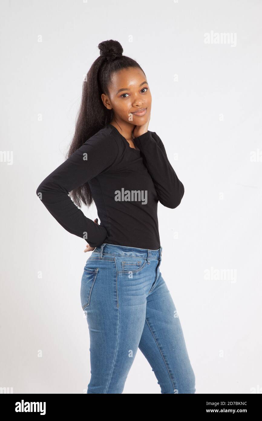 Woman in jeans hi-res stock photography and images - Alamy