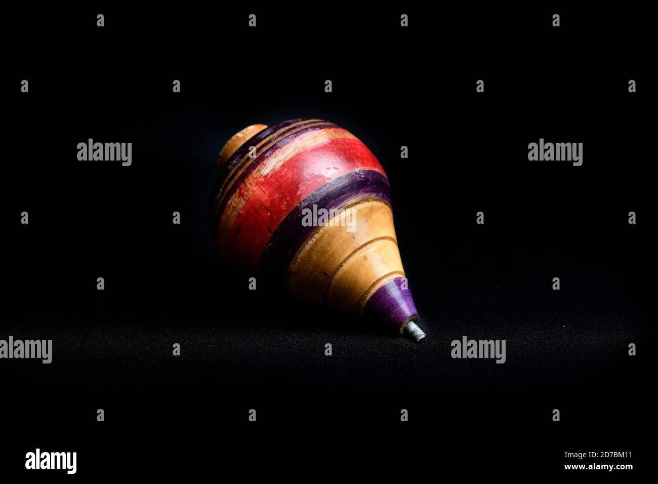 Wooden spinning top, traditional Mexican toy, offering of the dead ...