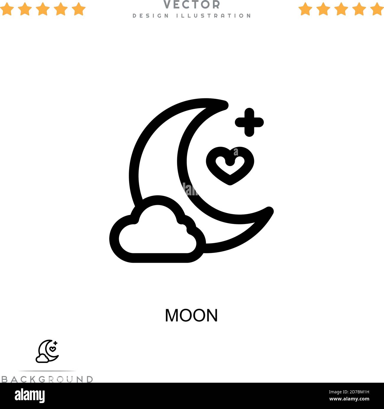 Moon icon. Simple element from digital disruption collection. Line Moon ...