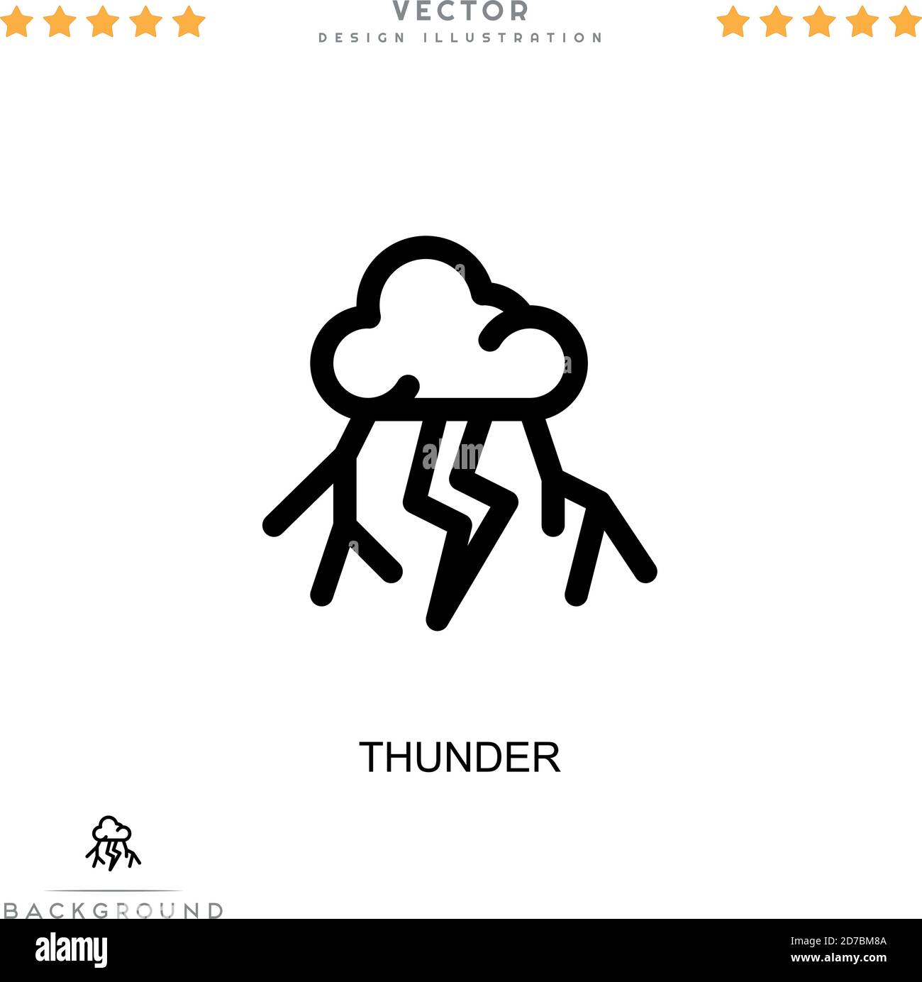 Thunder icon. Simple element from digital disruption collection. Line ...