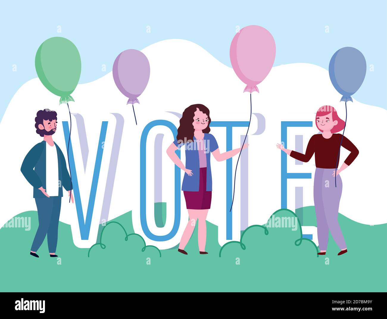 People Voting Cartoon