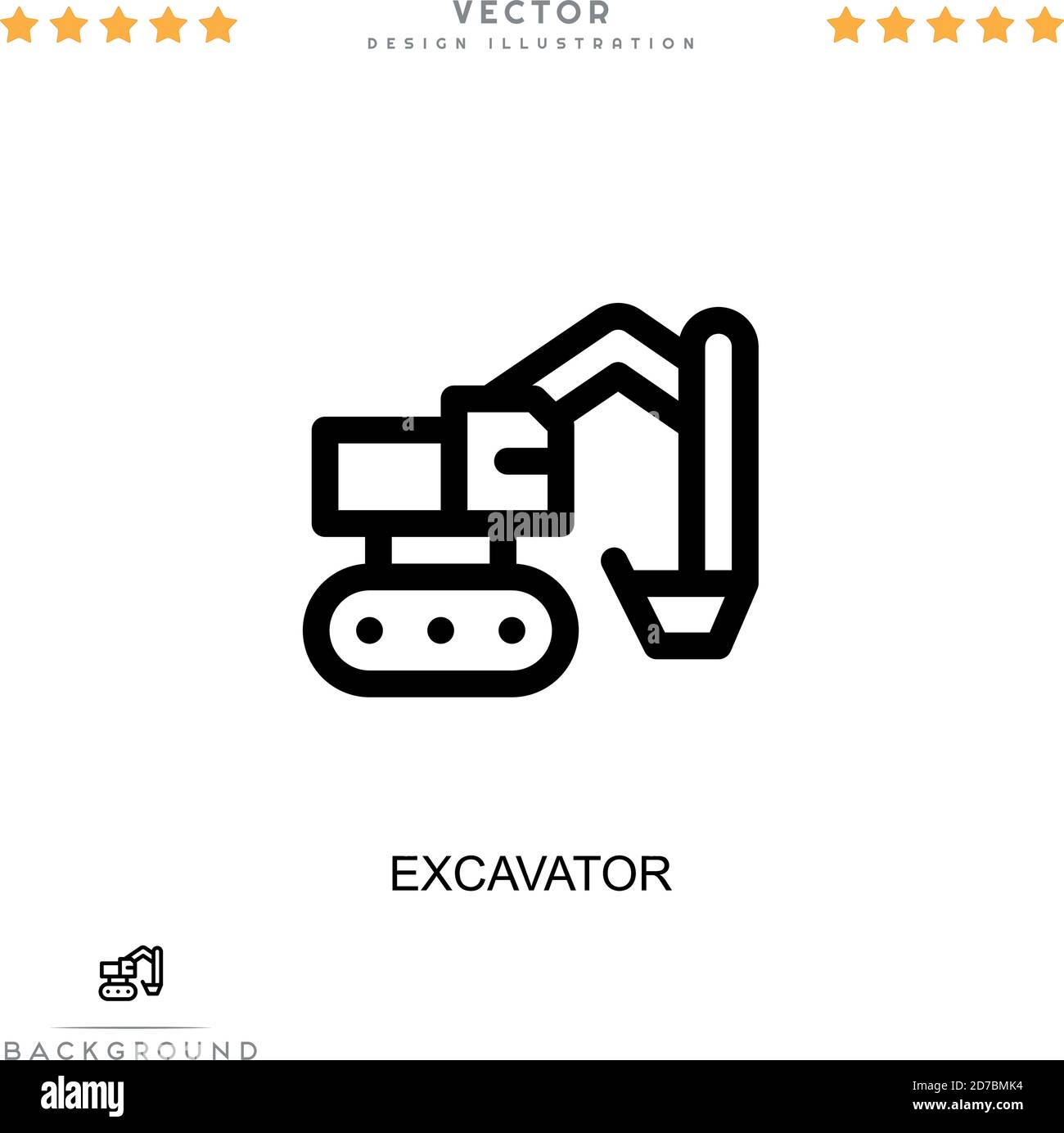 Excavator icon. Simple element from digital disruption collection. Line ...