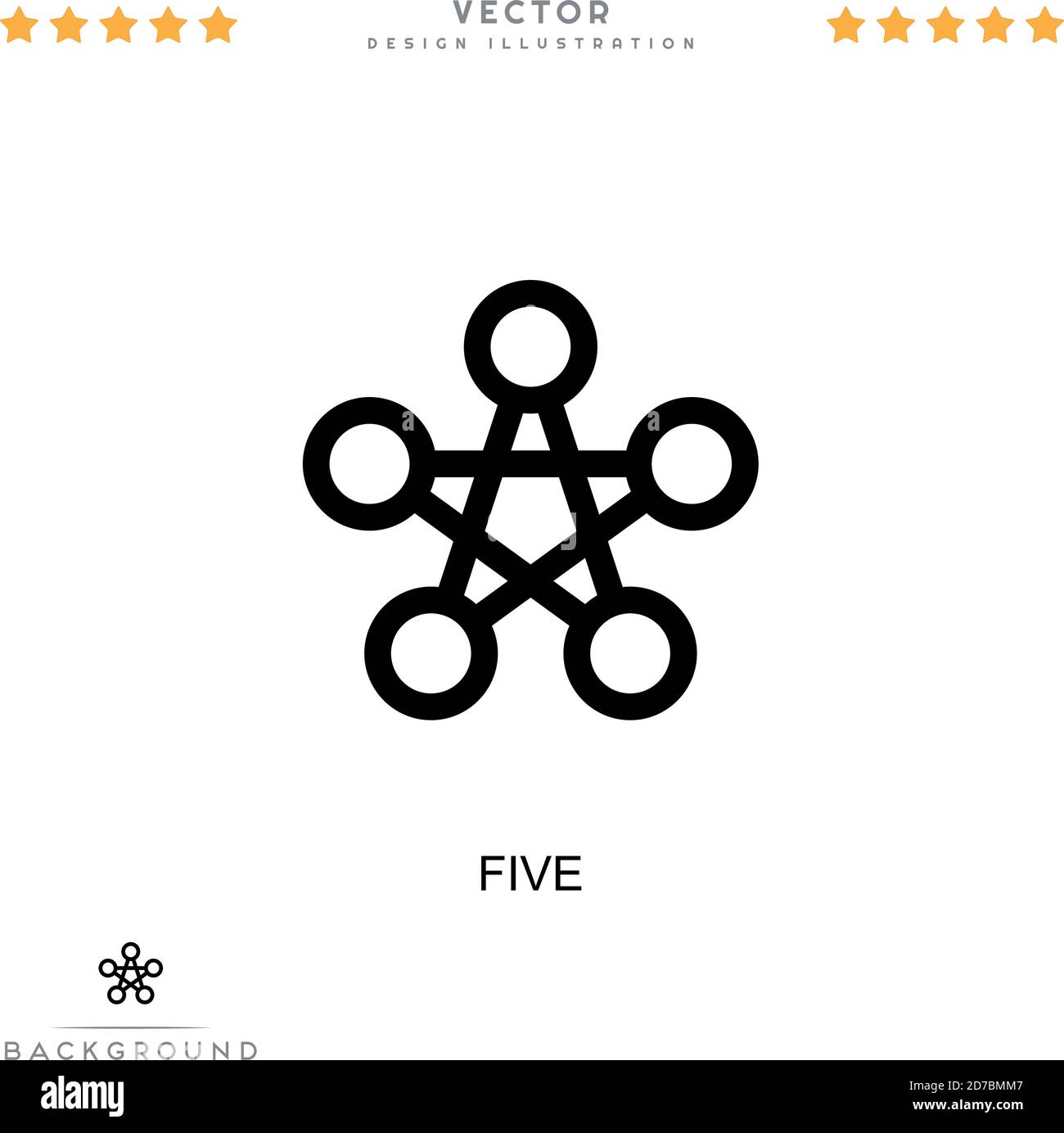 Five icon. Simple element from digital disruption collection. Line Five ...