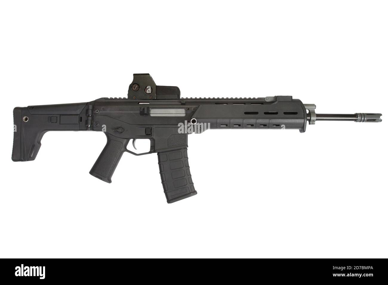 modern assault rifle with scope isolated on white background Stock ...