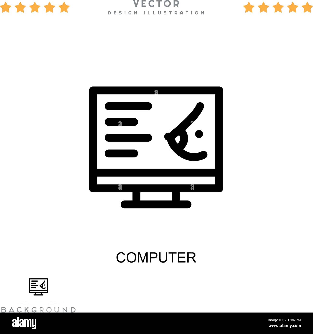 Computer icon. Simple element from digital disruption collection. Line ...
