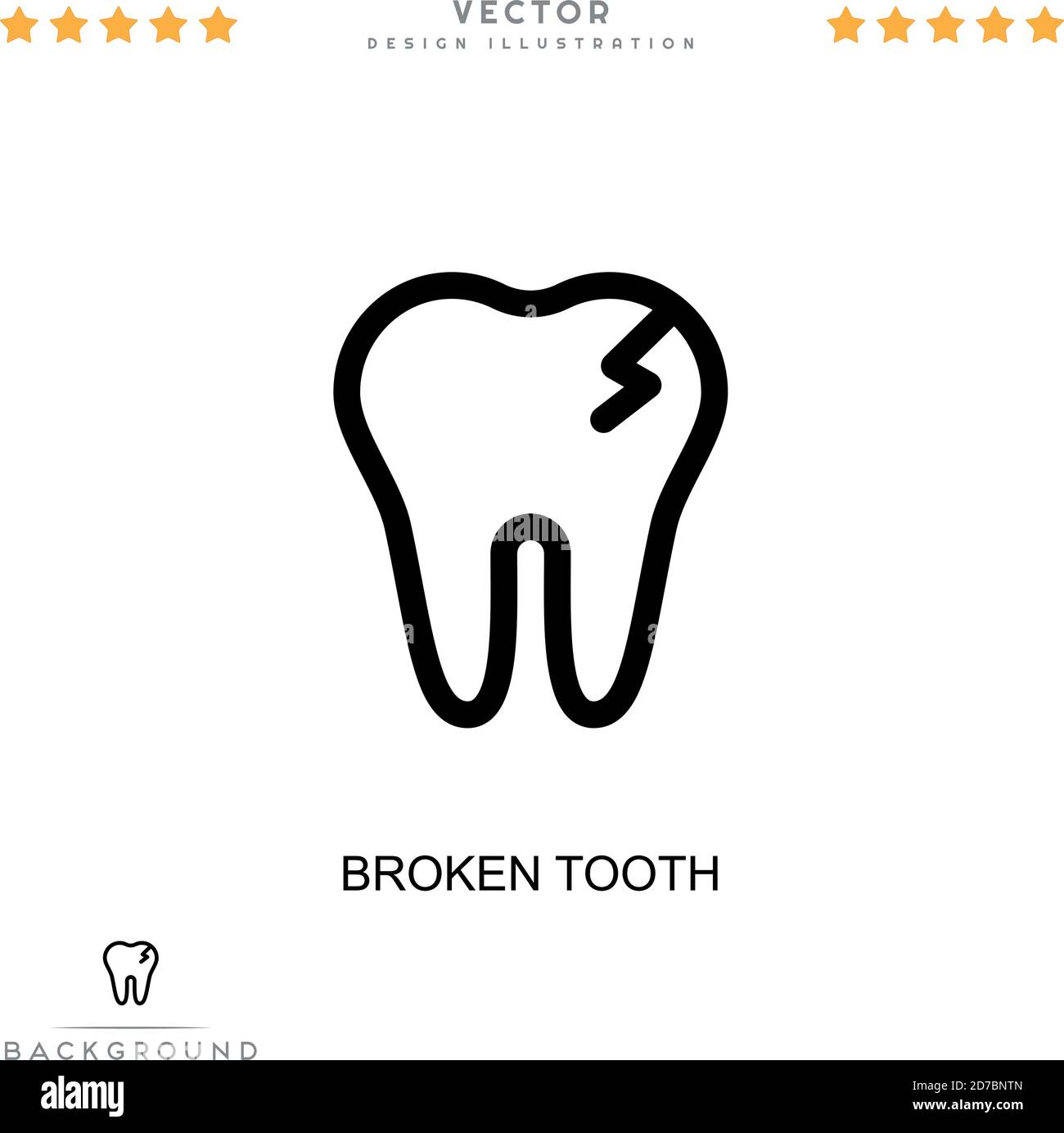 Broken tooth icon. Simple element from digital disruption collection ...