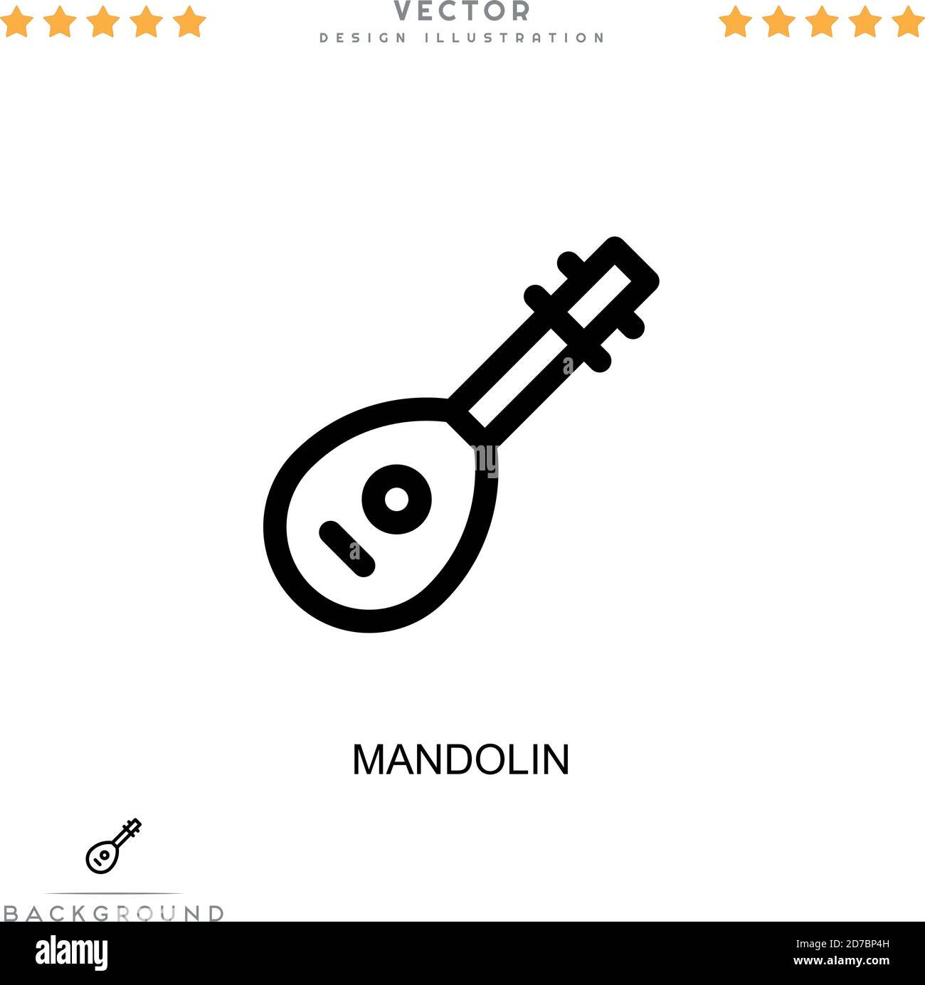 Mandolin icon. Simple element from digital disruption collection. Line ...