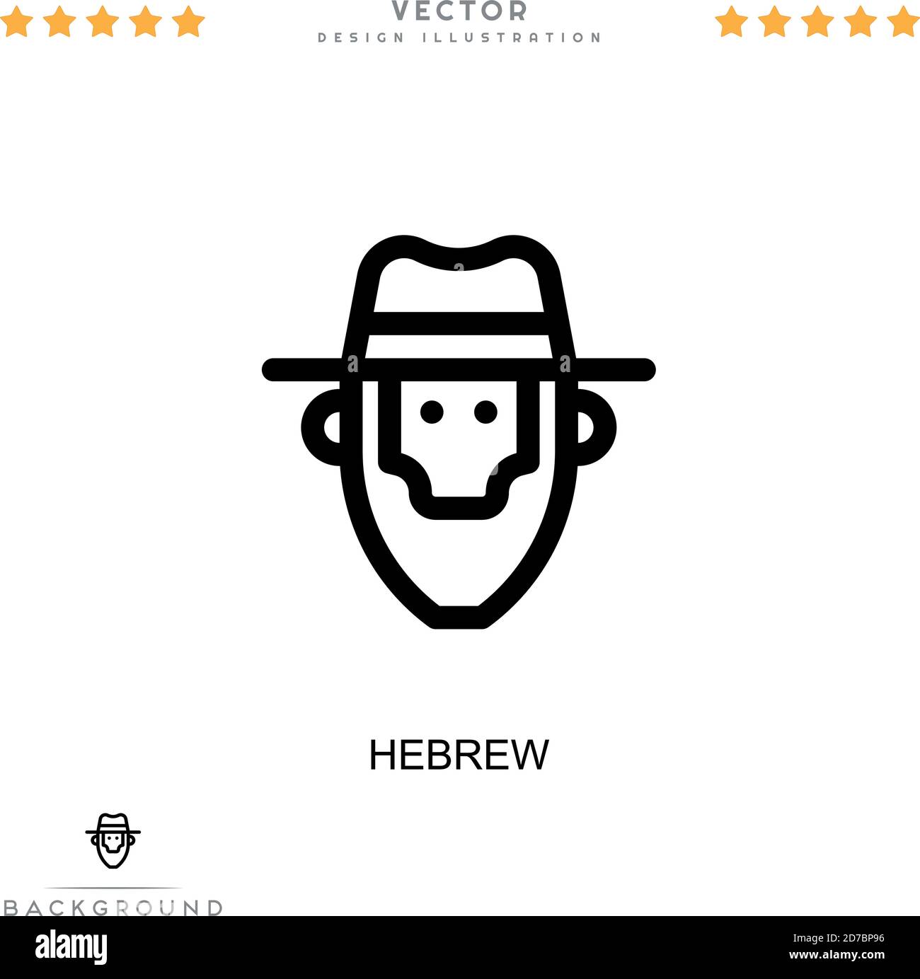 Hebrew icon. Simple element from digital disruption collection. Line ...