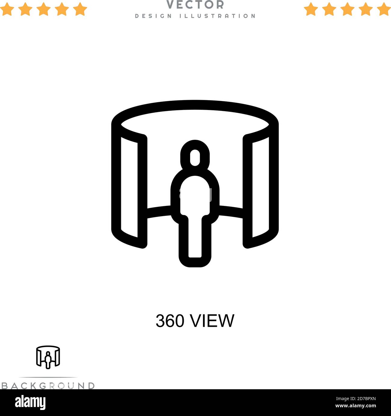 360 view icon. Simple element from digital disruption collection. Line ...