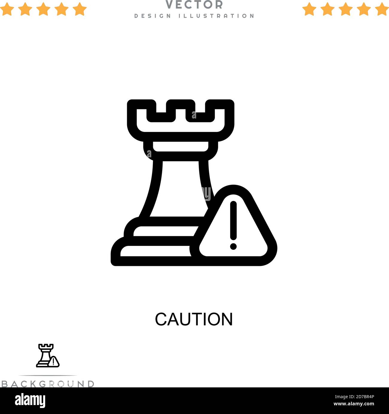 Caution icon. Simple element from digital disruption collection. Line ...