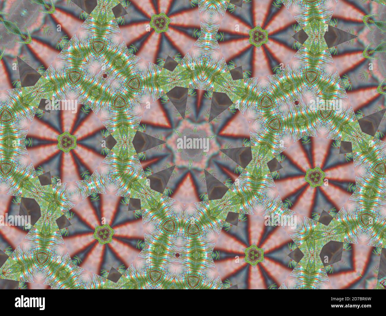 Kaleidoscope pattern of pentagon shapes with a hexagon in the center in ...