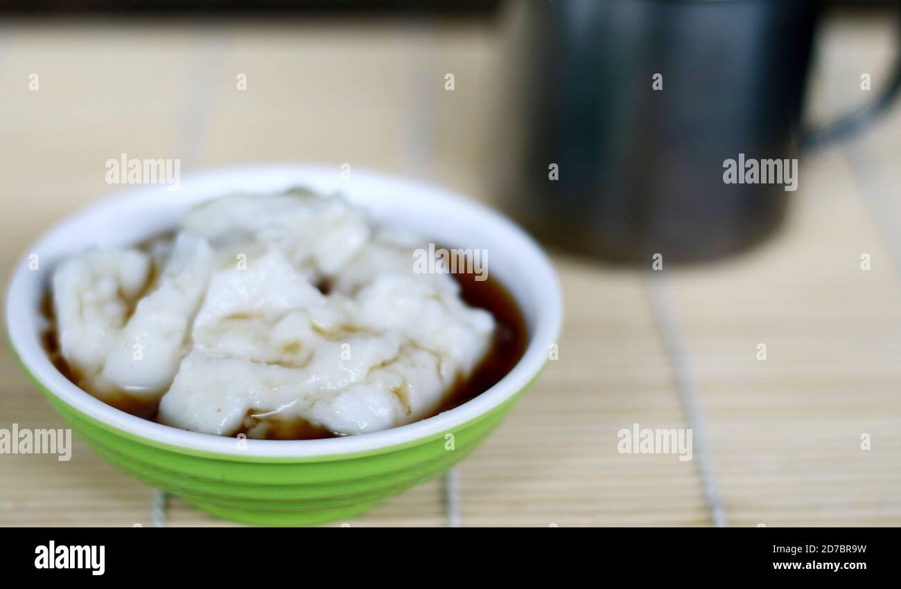 Bubur sumsum on bambbo background. Indonesian traditional porridge made ...