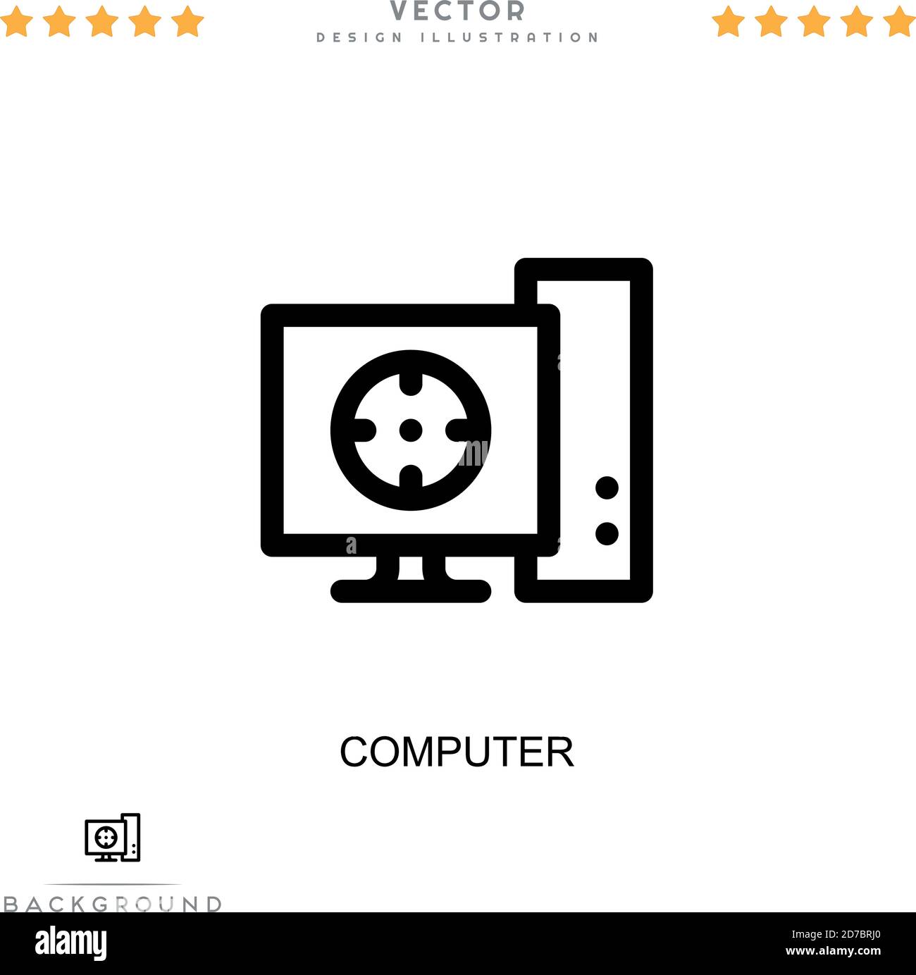Computer icon. Simple element from digital disruption collection. Line ...