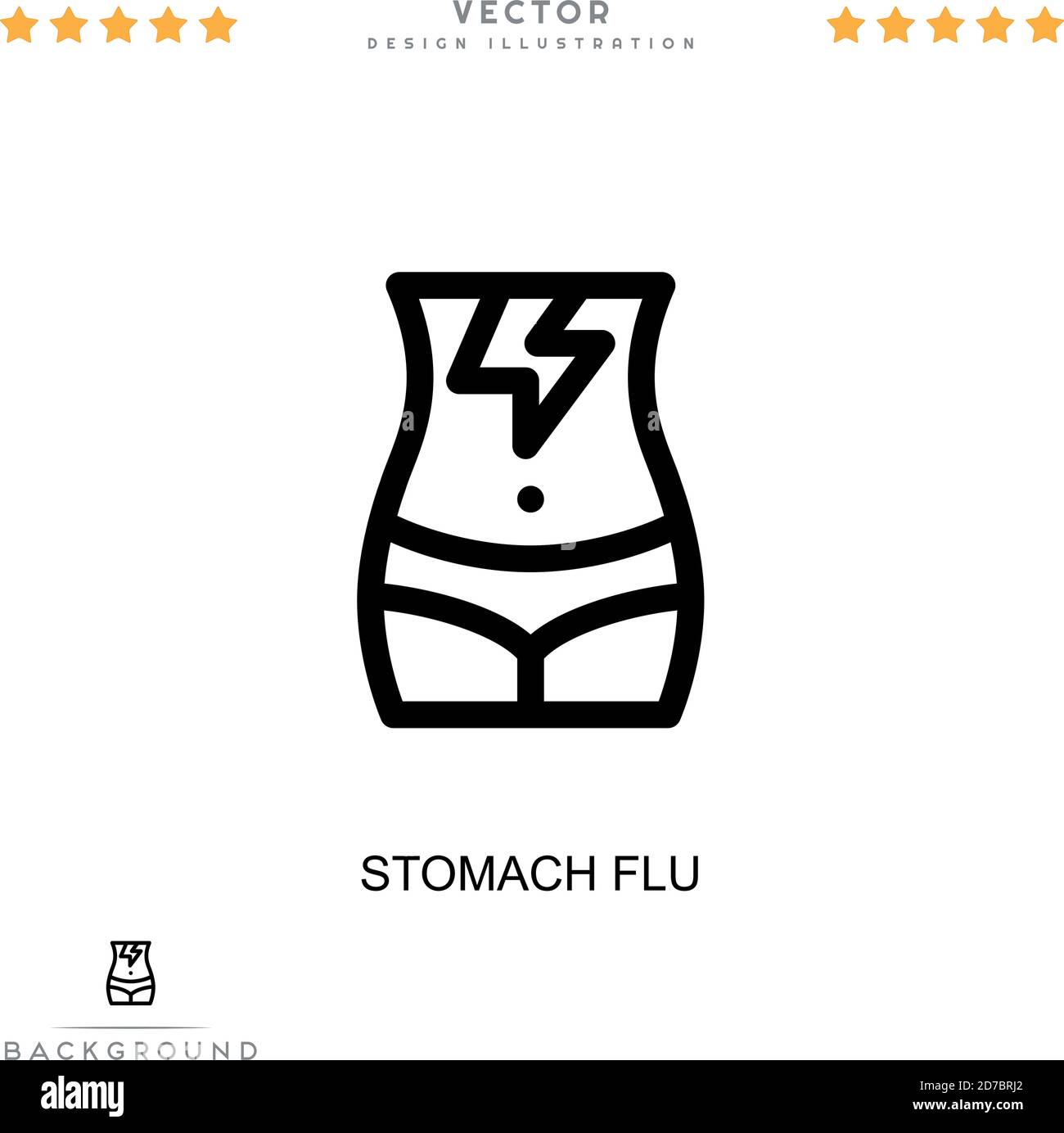 Stomach flu icon. Simple element from digital disruption collection. Line Stomach flu icon for ...