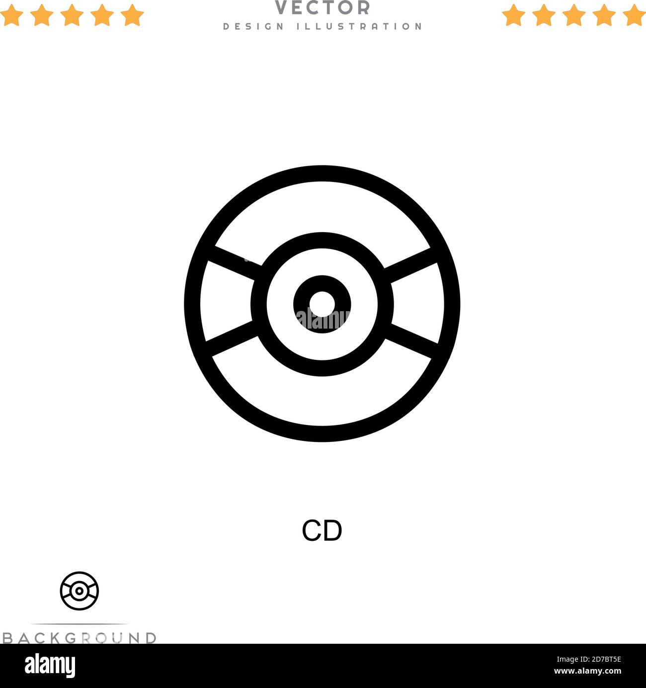 Cd icon. Simple element from digital disruption collection. Line Cd ...