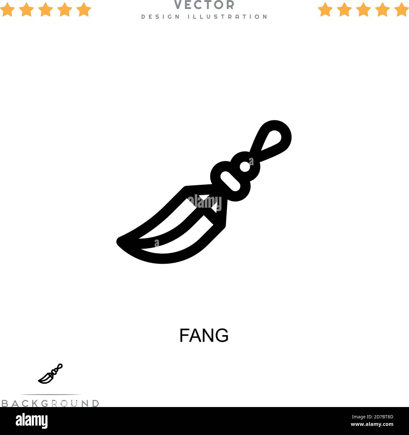 Fang icon. Simple element from digital disruption collection. Line Fang ...