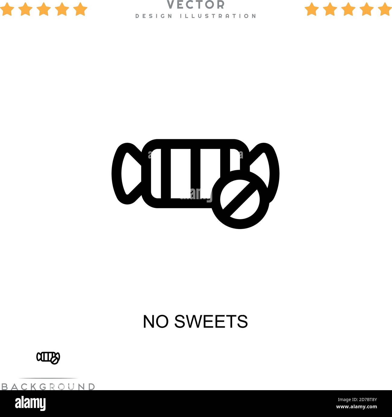 No sweets icon. Simple element from digital disruption collection. Line ...