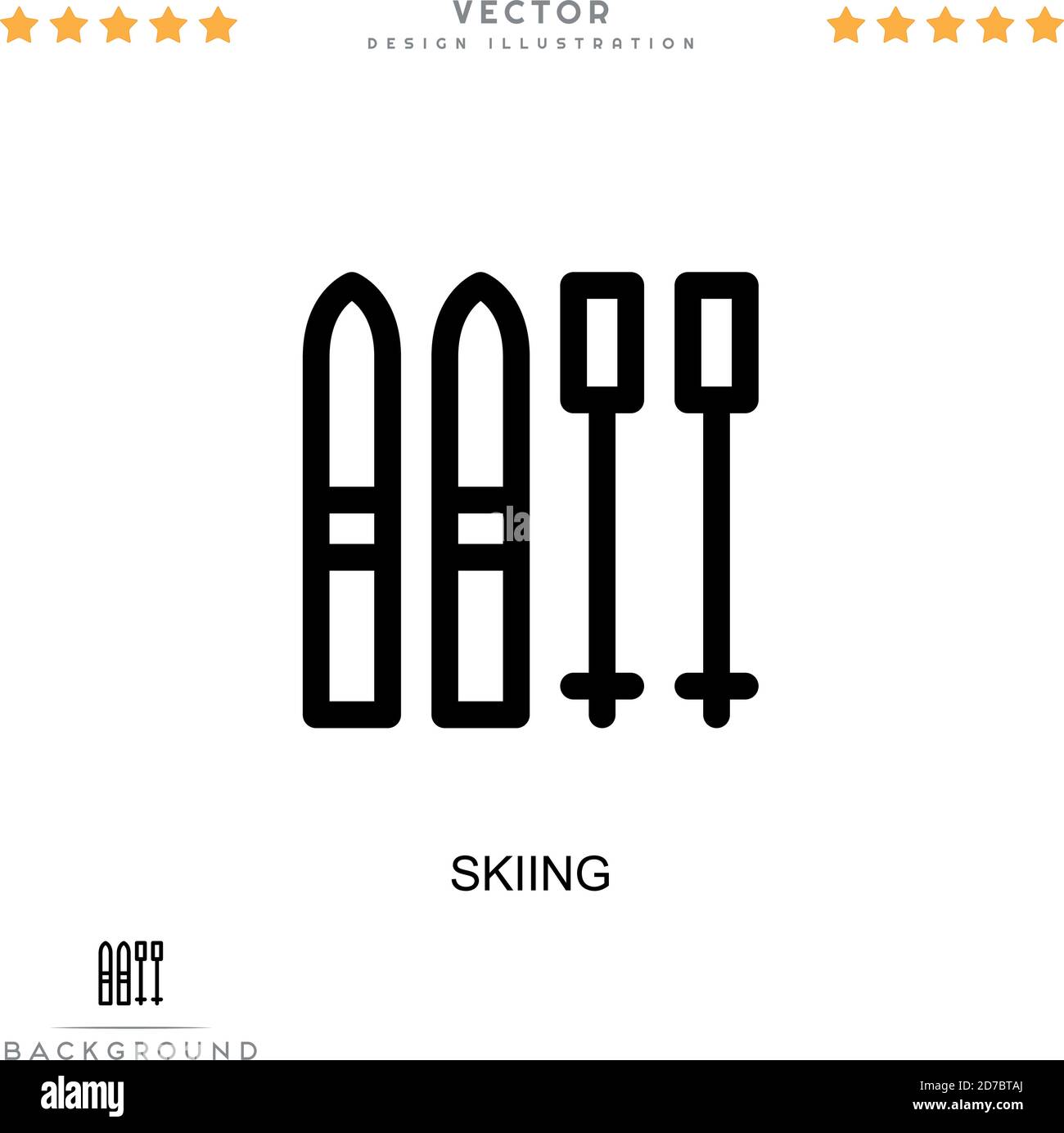 Skiing icon. Simple element from digital disruption collection. Line ...