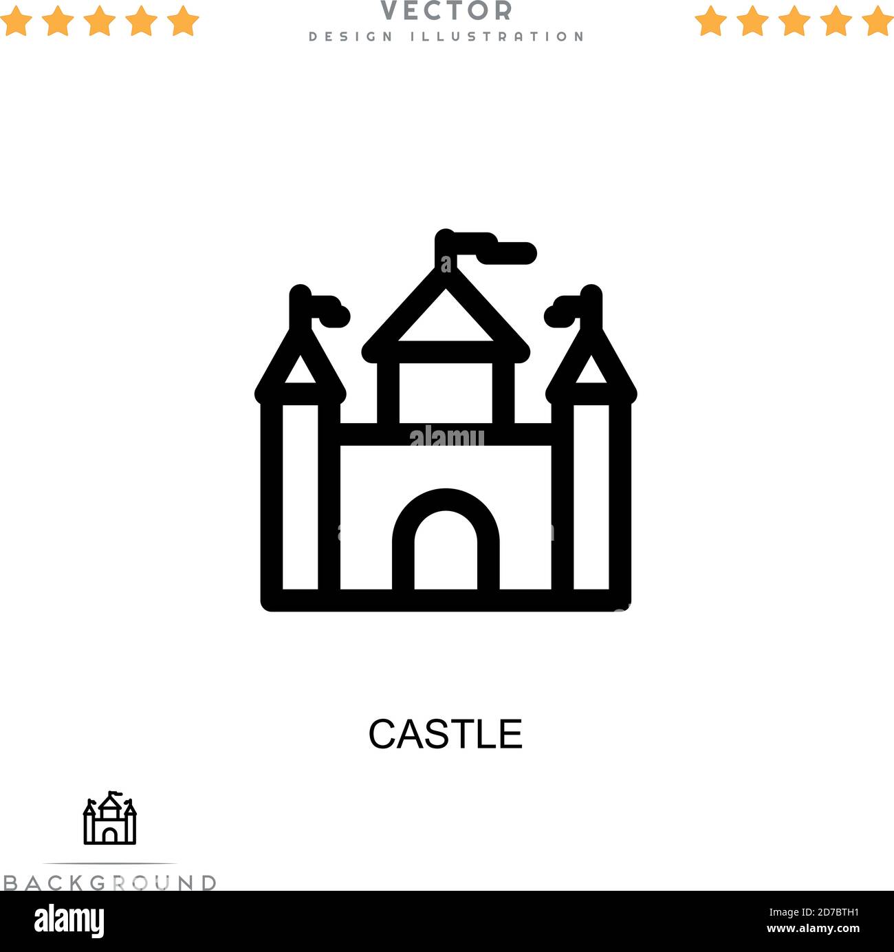 Castle icon. Simple element from digital disruption collection. Line ...