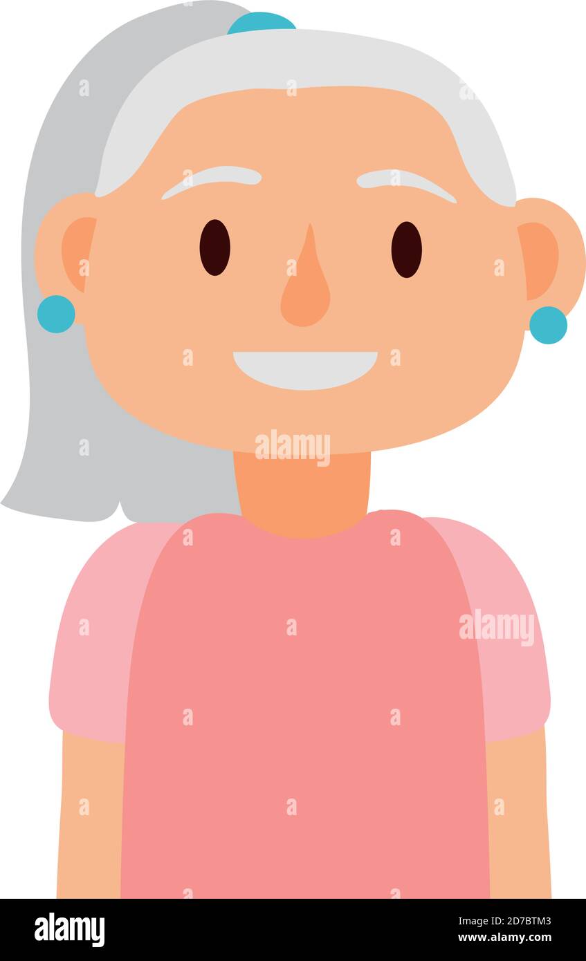 old woman person avatar character vector illustration design Stock ...