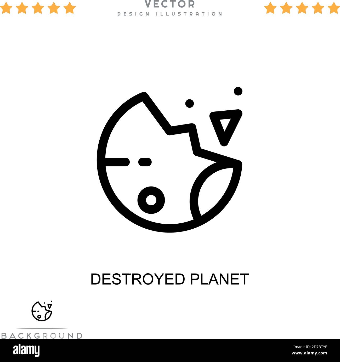 Destroyed planet icon. Simple element from digital disruption ...