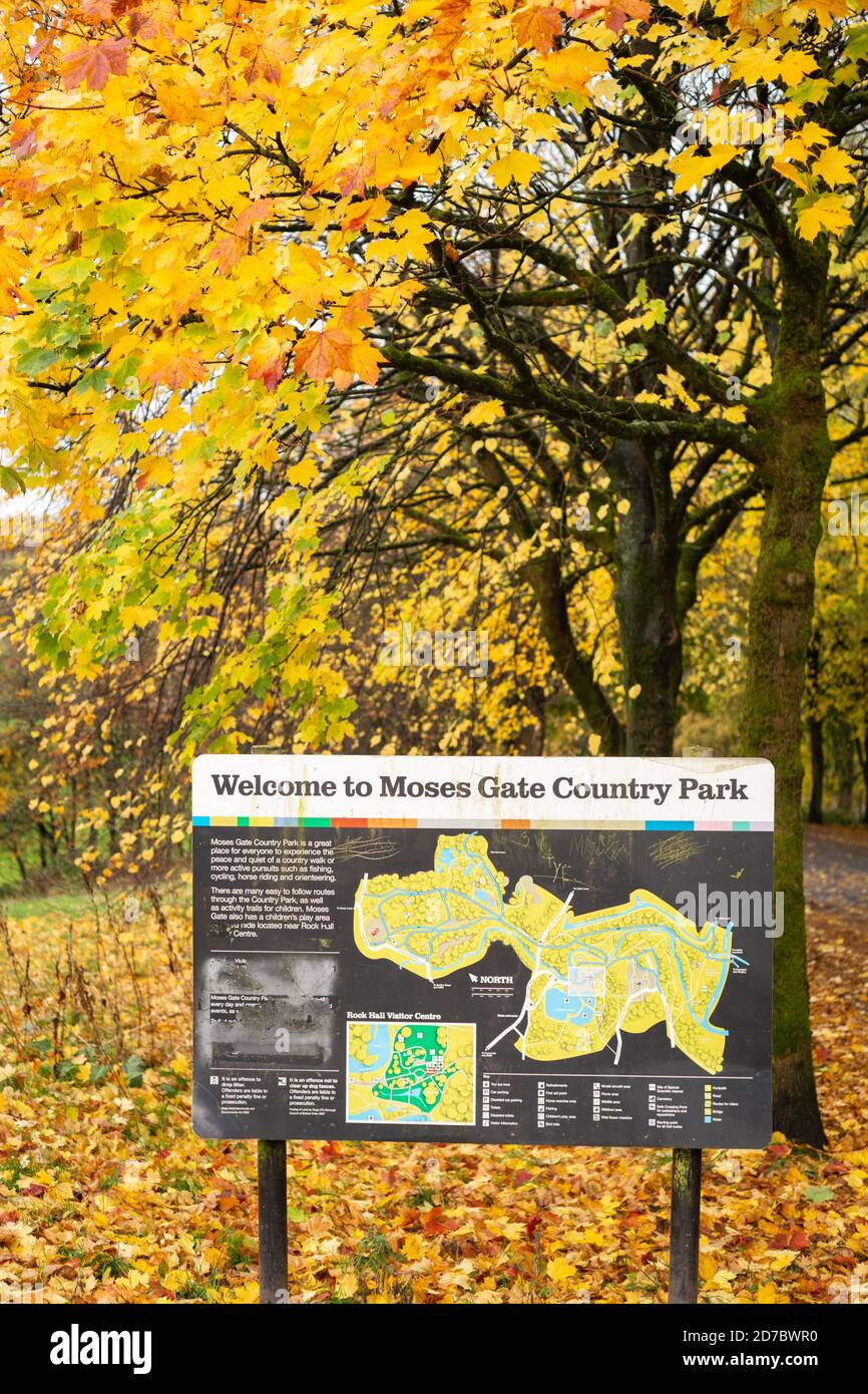 Entrance to Moses Gate Country Park, Lancashire, Bolton England UK with ...