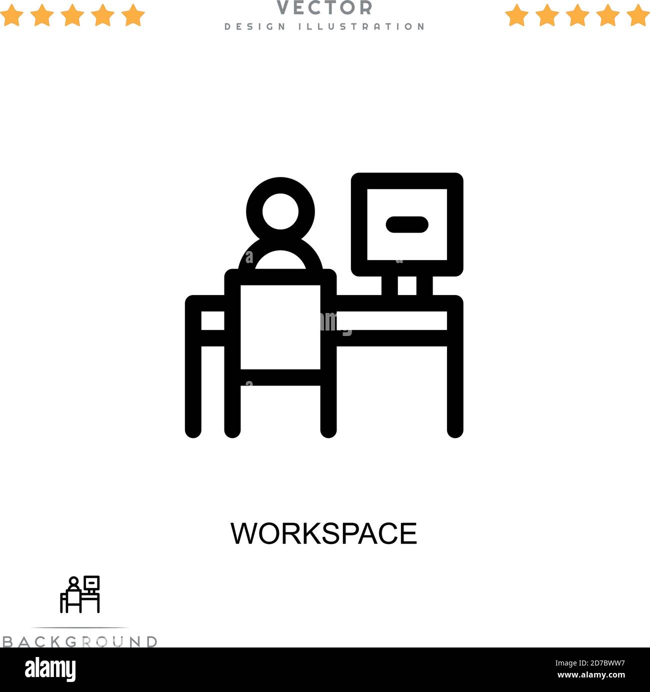 Workspace icon. Simple element from digital disruption collection. Line ...