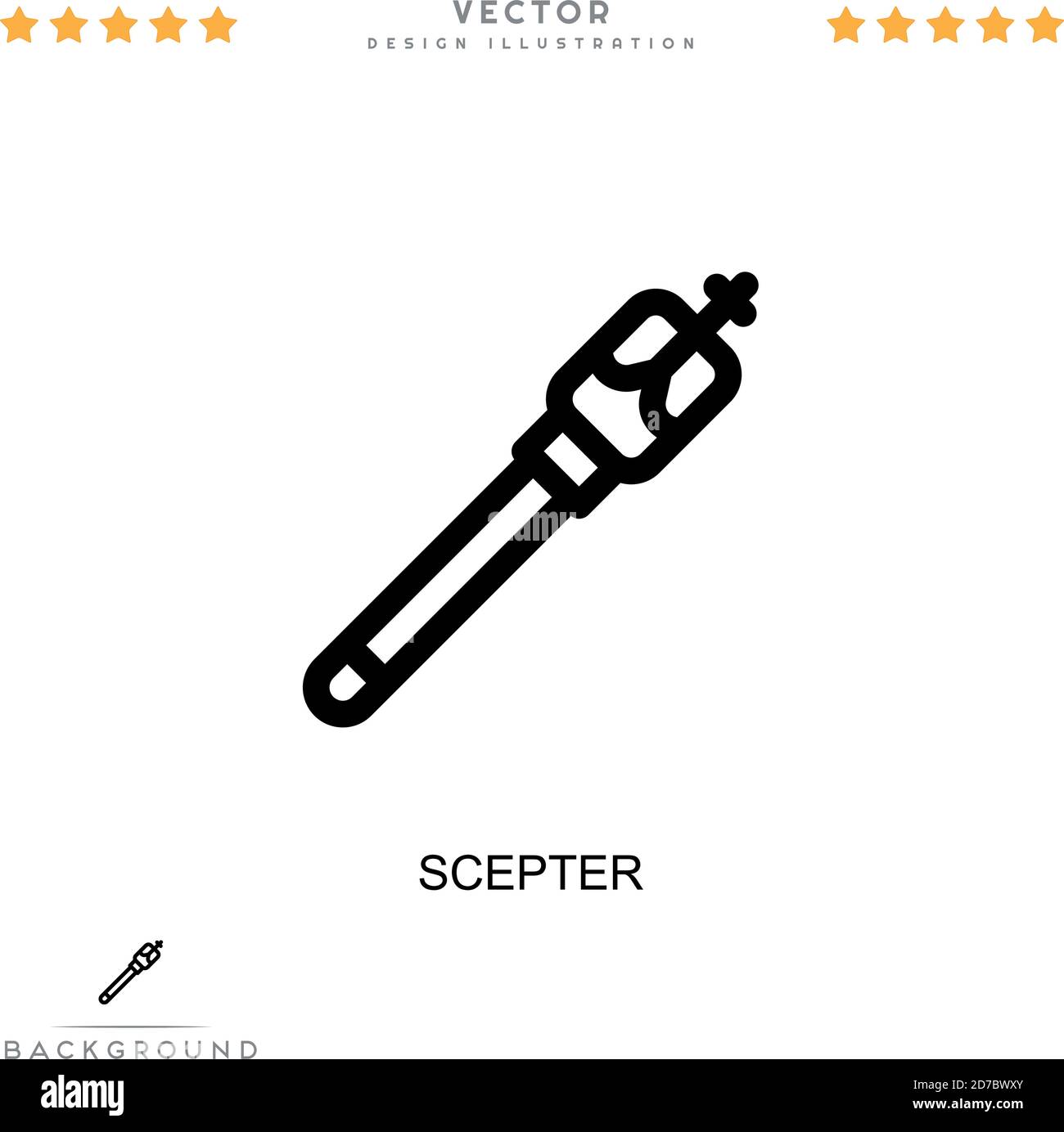 Scepter icon. Simple element from digital disruption collection. Line ...