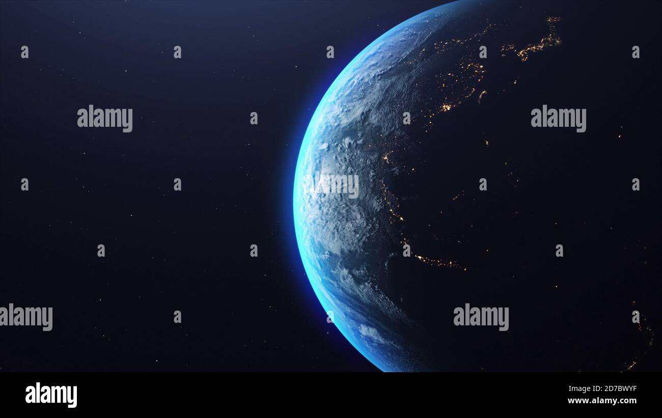 3D rendering of the planet Earth in the starry galaxy Stock Photo - Alamy