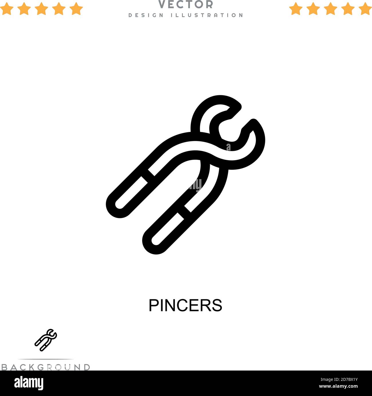 Pincers icon. Simple element from digital disruption collection. Line ...