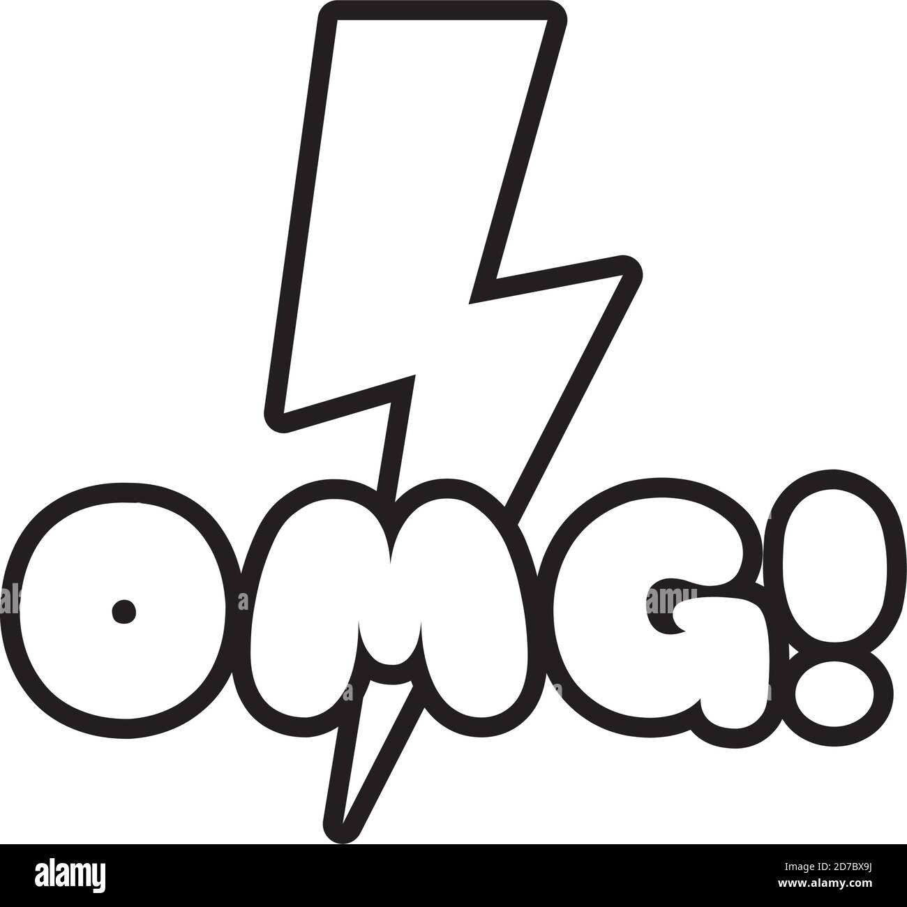 ray with omg word pop art line style icon vector illustration design ...