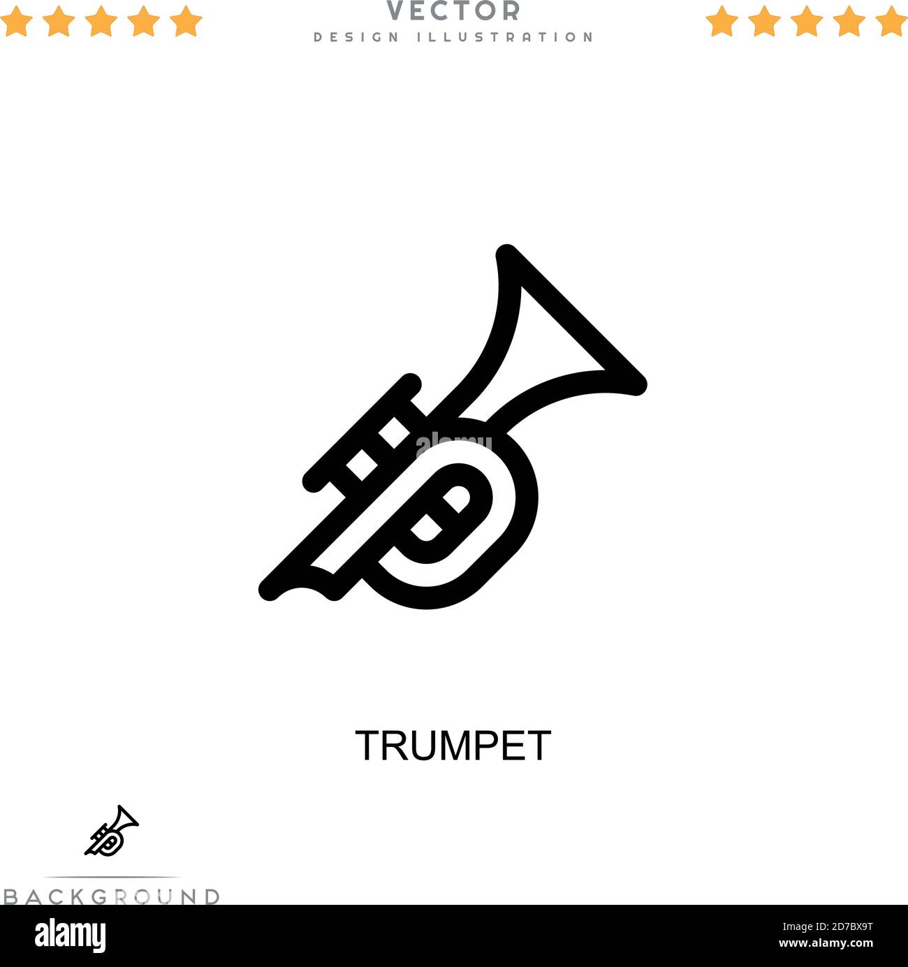 Trumpet icon. Simple element from digital disruption collection. Line ...