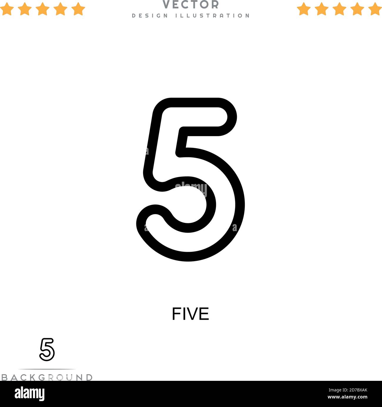 Five icon. Simple element from digital disruption collection. Line Five ...