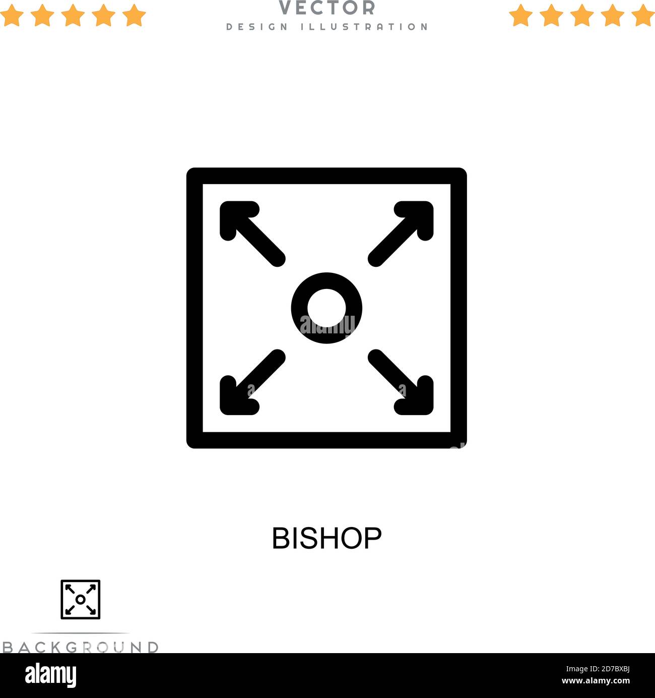 Bishop icon. Simple element from digital disruption collection. Line ...