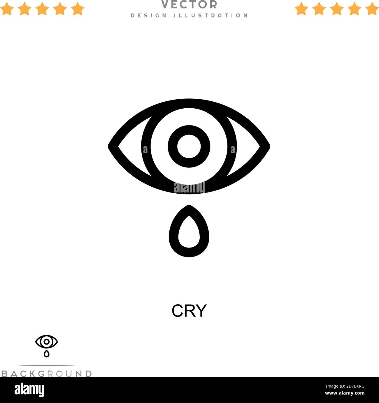 Cry icon. Simple element from digital disruption collection. Line Cry ...