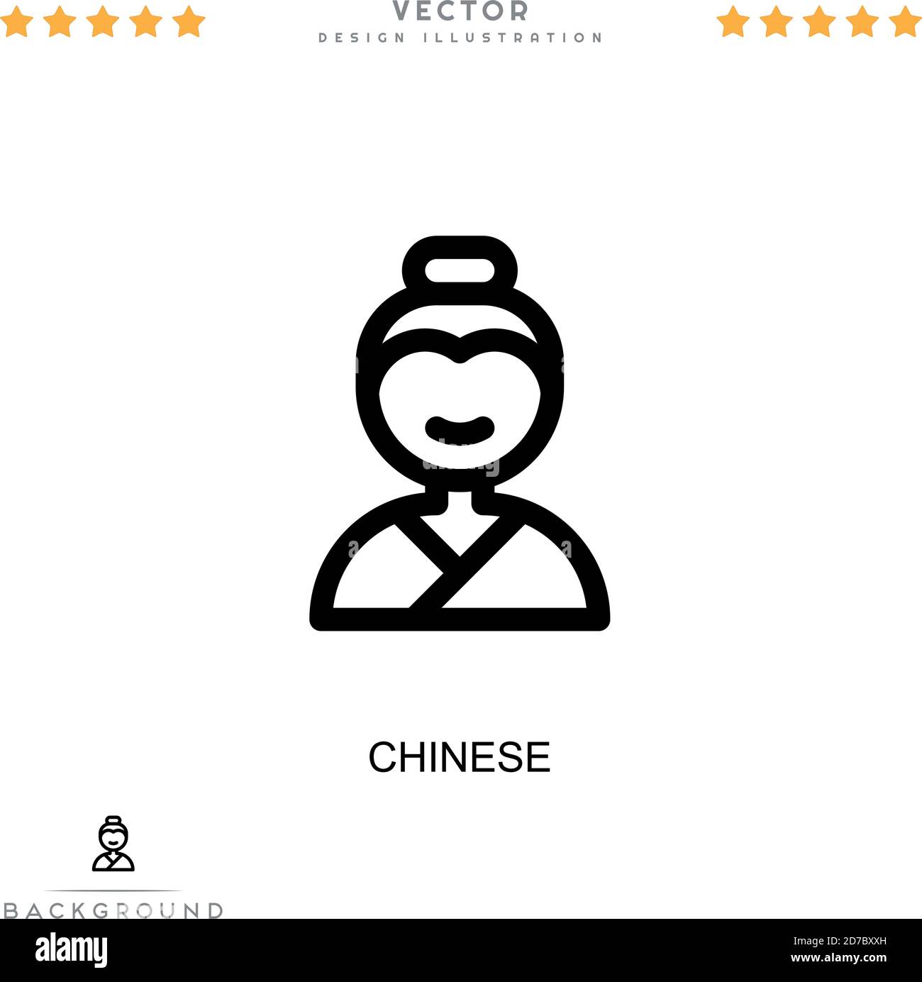 Chinese icon. Simple element from digital disruption collection. Line ...