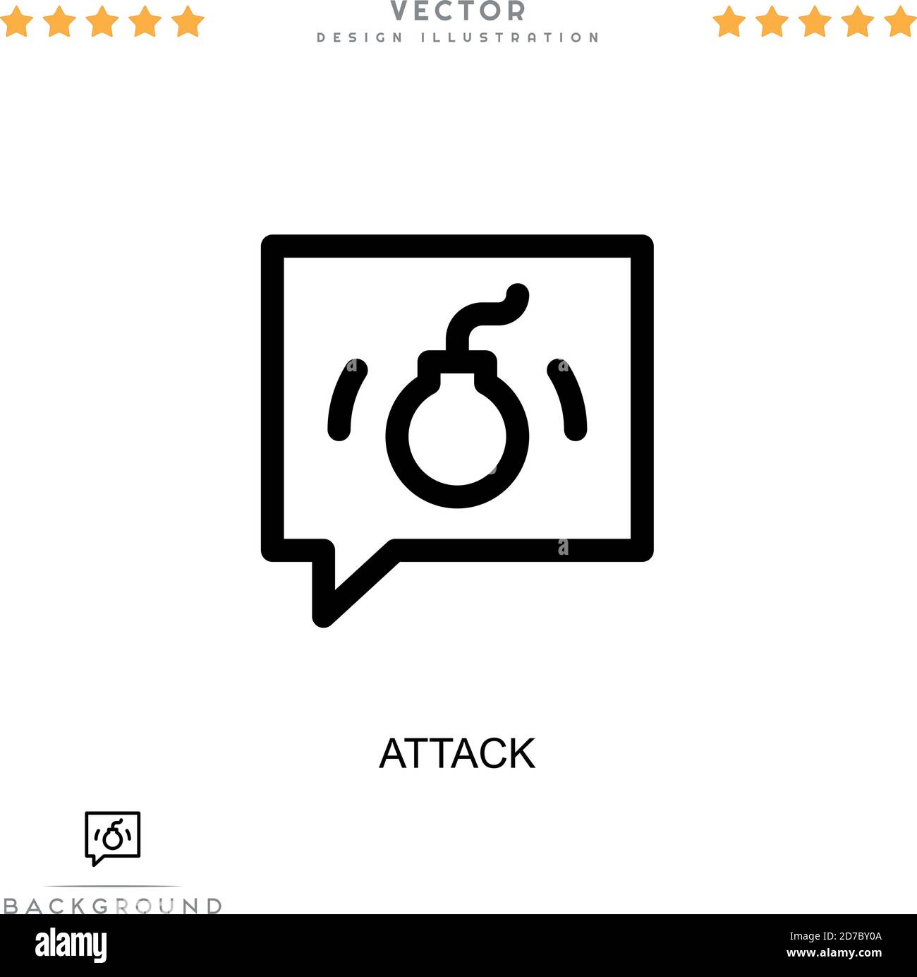 Attack icon. Simple element from digital disruption collection. Line ...