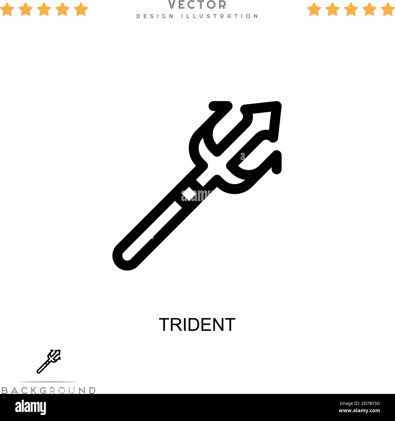Trident icon. Simple element from digital disruption collection. Line ...