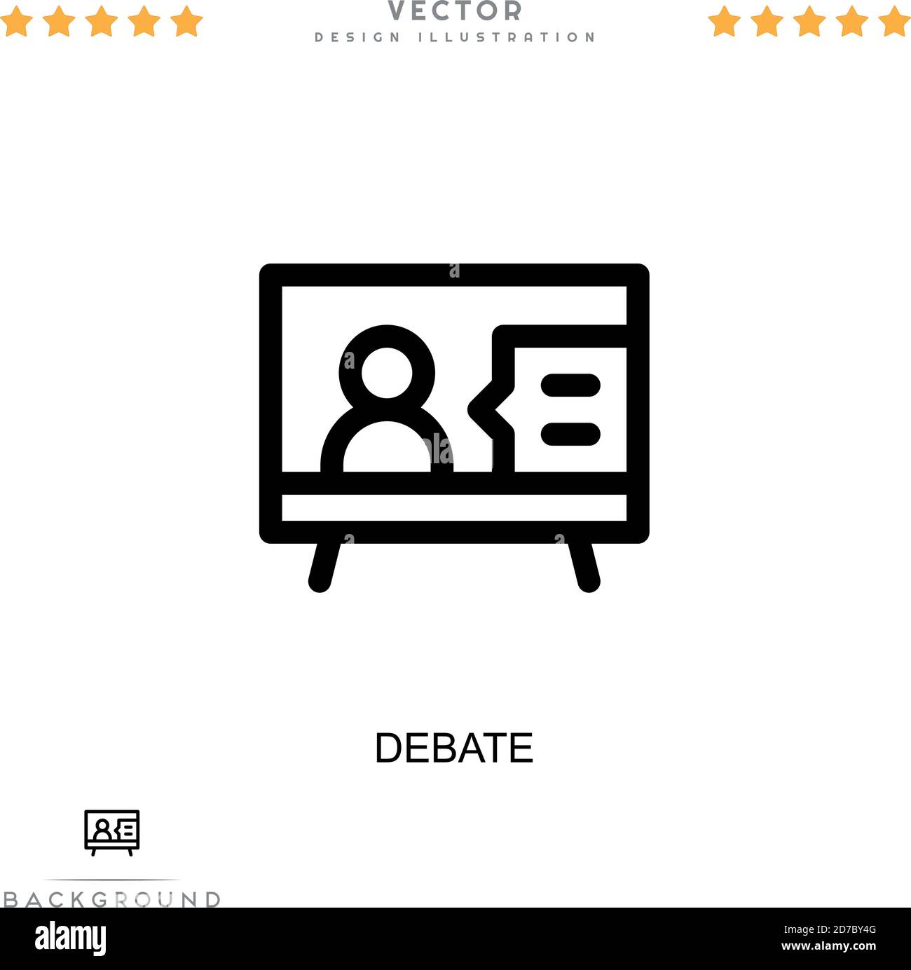 Debate icon. Simple element from digital disruption collection. Line ...
